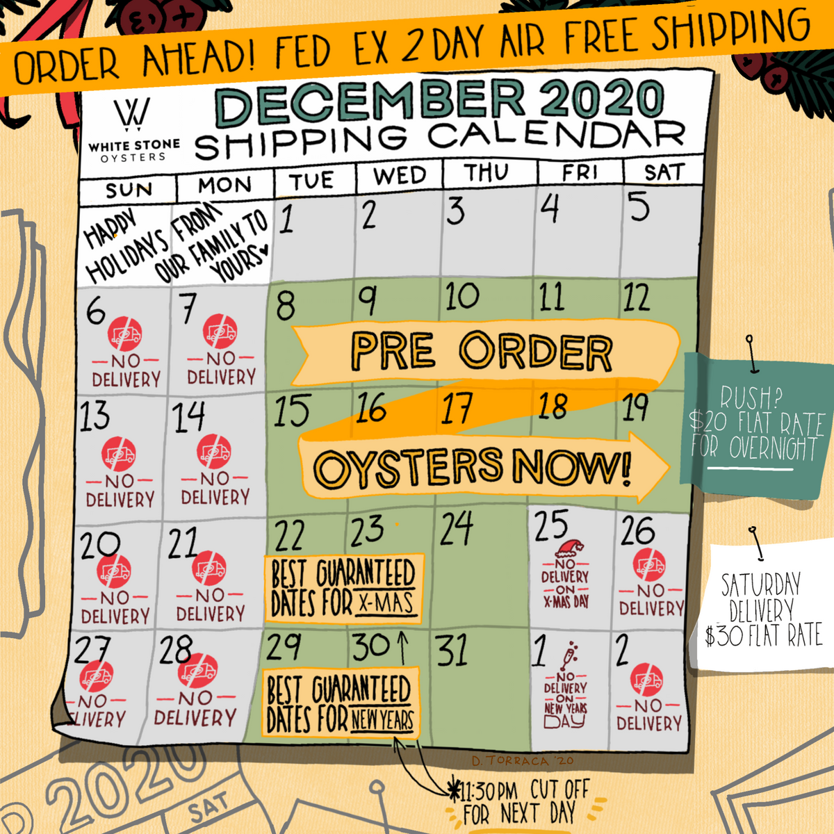 December Shipping Calendar